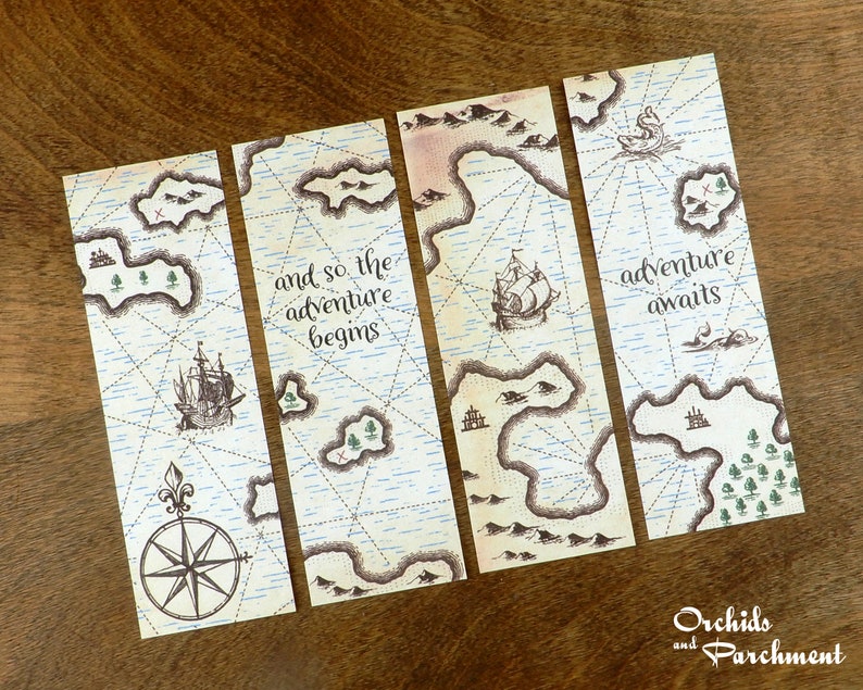 Bookmark Set Adventure Map Bookmarks Printable Instant | Etsy