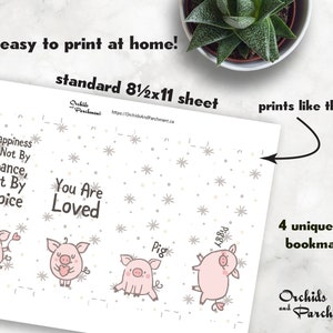Bookmark Set Piggies - Pig Bookmarks - Printable - Instant Download PDF ...