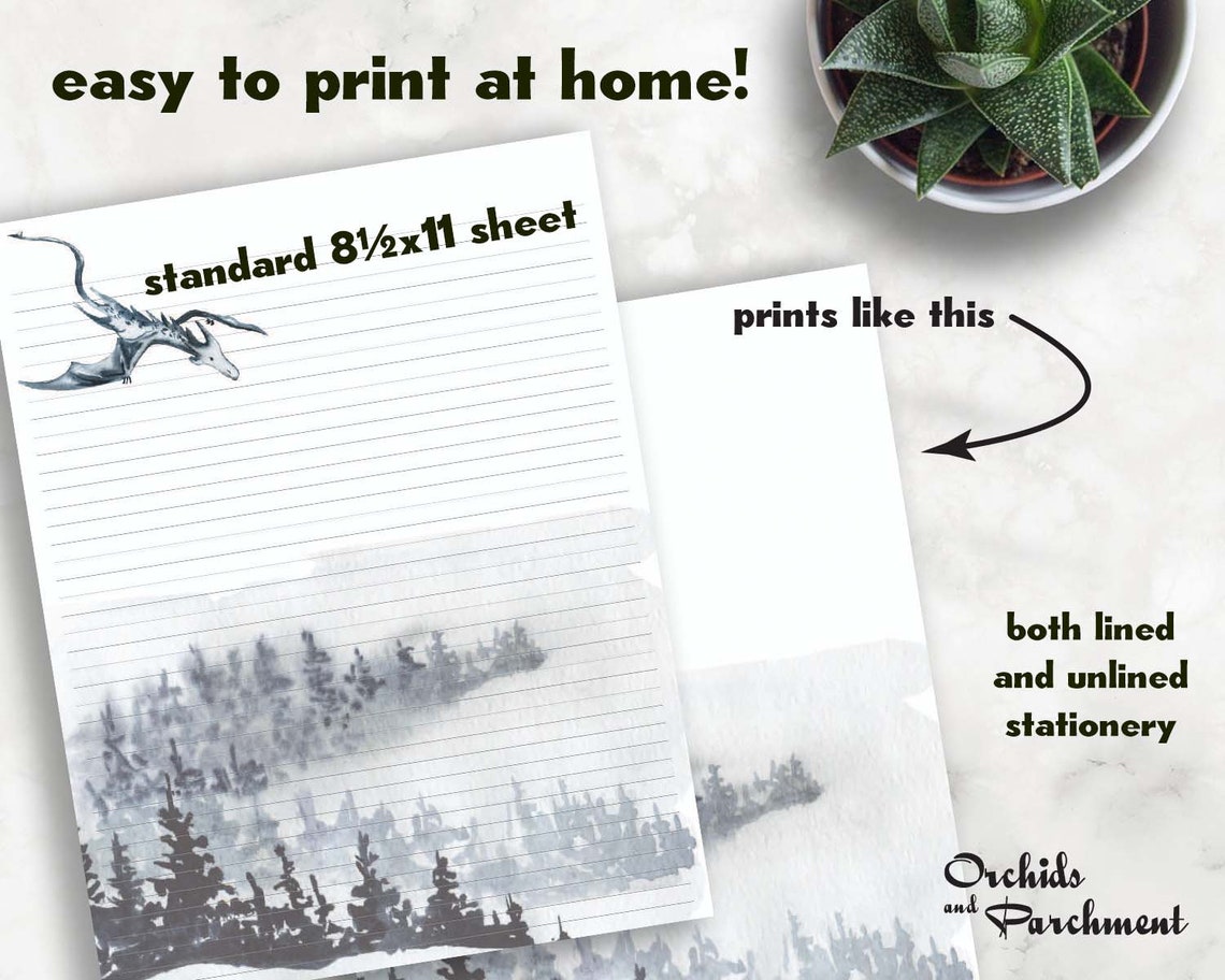 Stationery Moody Dragons Bundle Letter Writing Paper - Etsy