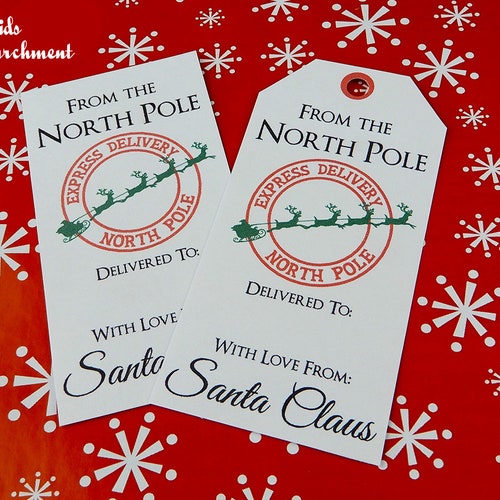 Santa Claus Present Gift Tag Printable Christmas Gift Tags - Etsy