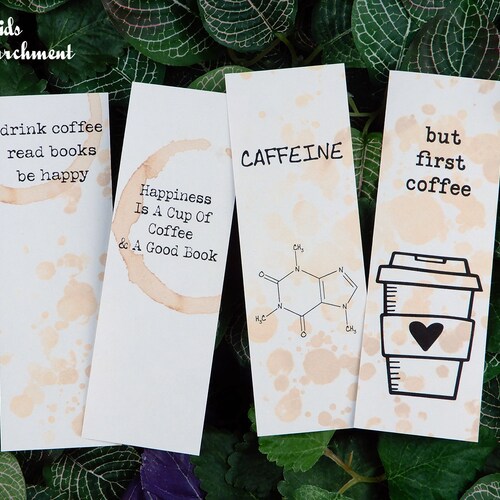Printable Coffee Bookmarks Digital Download Instant - Etsy