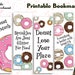 Bookmark Set Donut - Doughnut Bookmarks - Printable - Instant Download ...