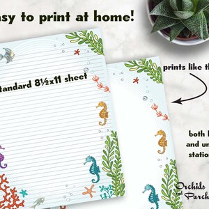 Stationery Ocean Life Bundle - Letter Writing Paper - Letter Size 8 ...