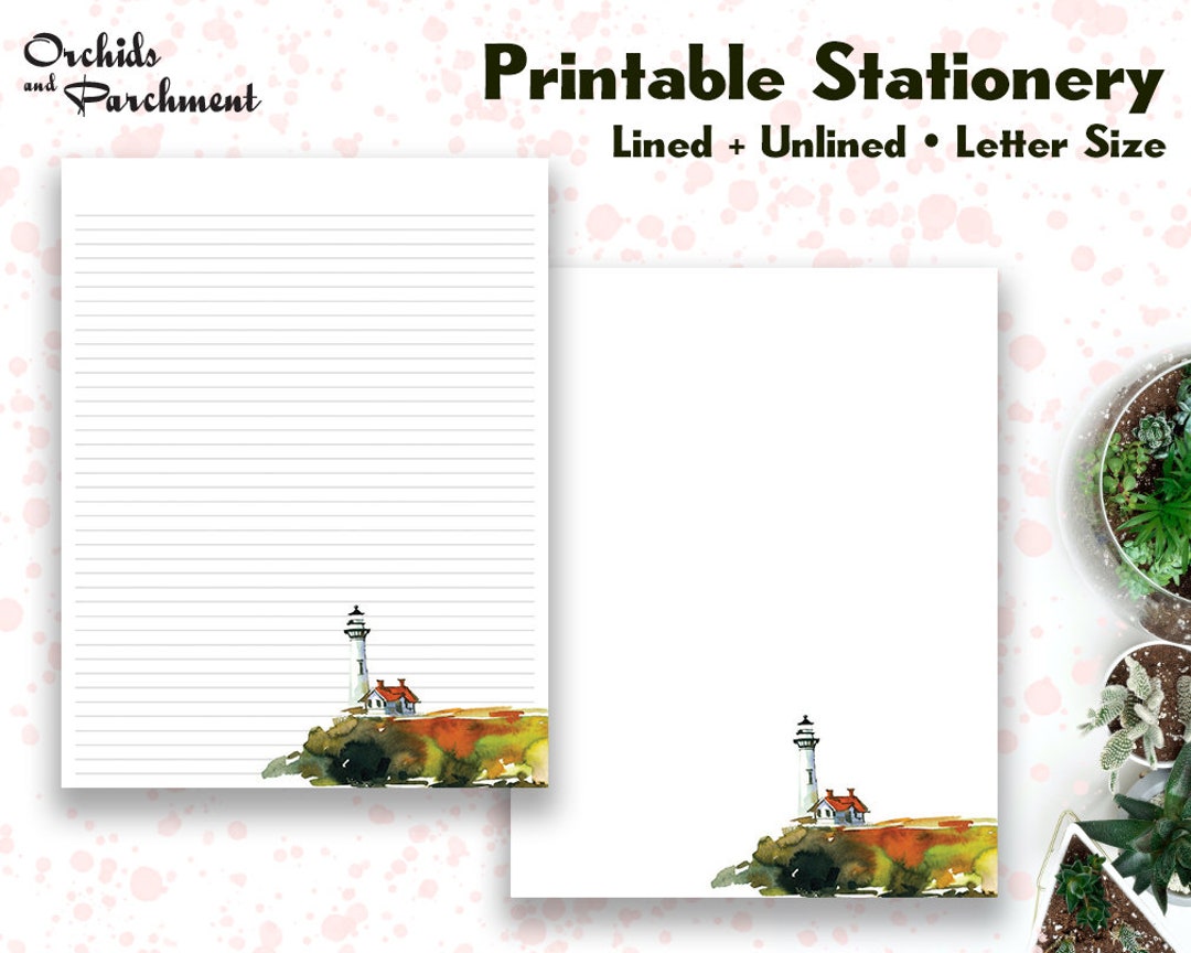 Stationery Lighthouse Digital Letter Writing Paper Letter Size 8.5x11 ...