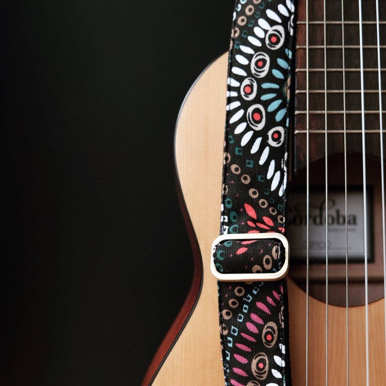 Black Retro Style Ukulele Strap 3in1 | Etsy