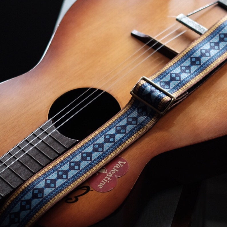 Yellow Retro Guitar Strap - Etsy