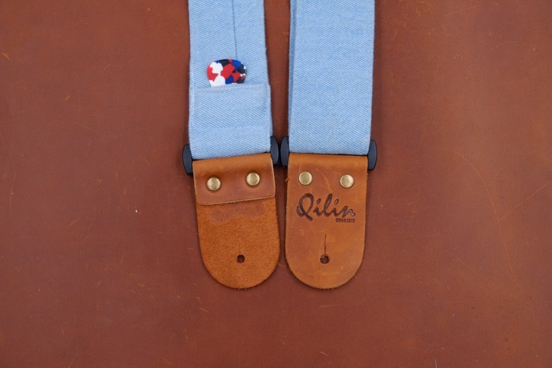 Light Blue Denim Guitar Strap - Etsy