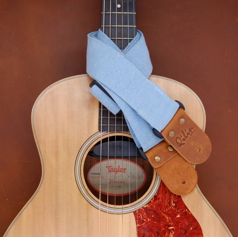 Light Blue Denim Guitar Strap - Etsy