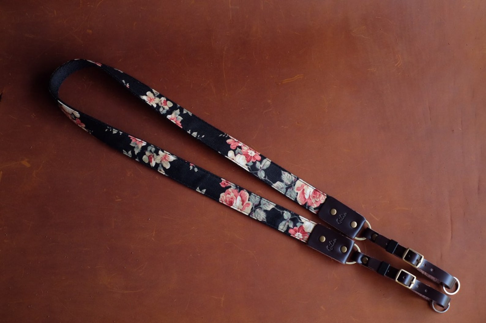 Black Flower Vintage Camera Strap / Bag Strap - Etsy