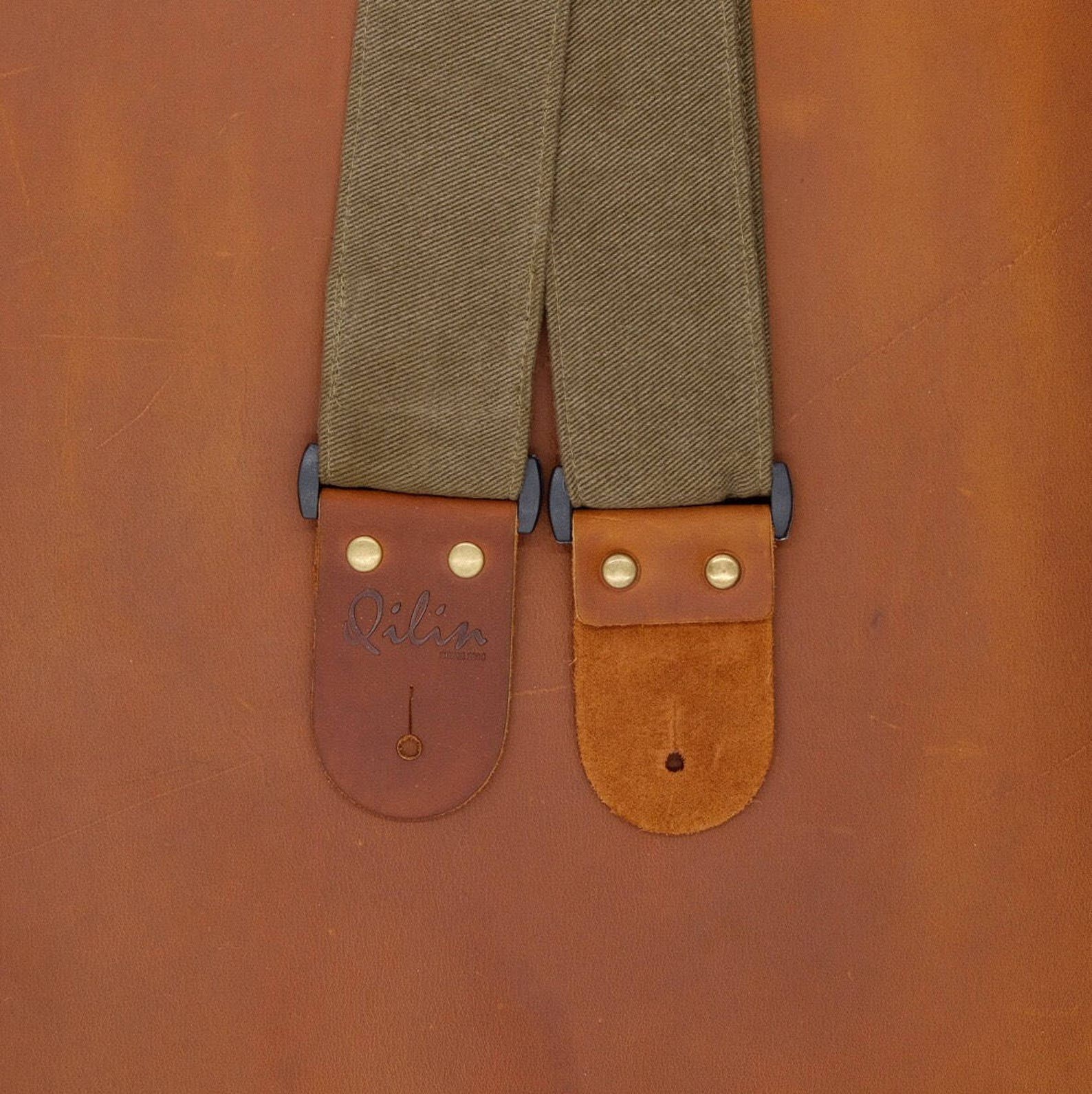 Green Denim Guitar Strap - Etsy