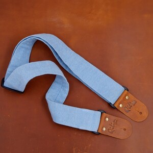 Light Blue Denim Guitar Strap - Etsy