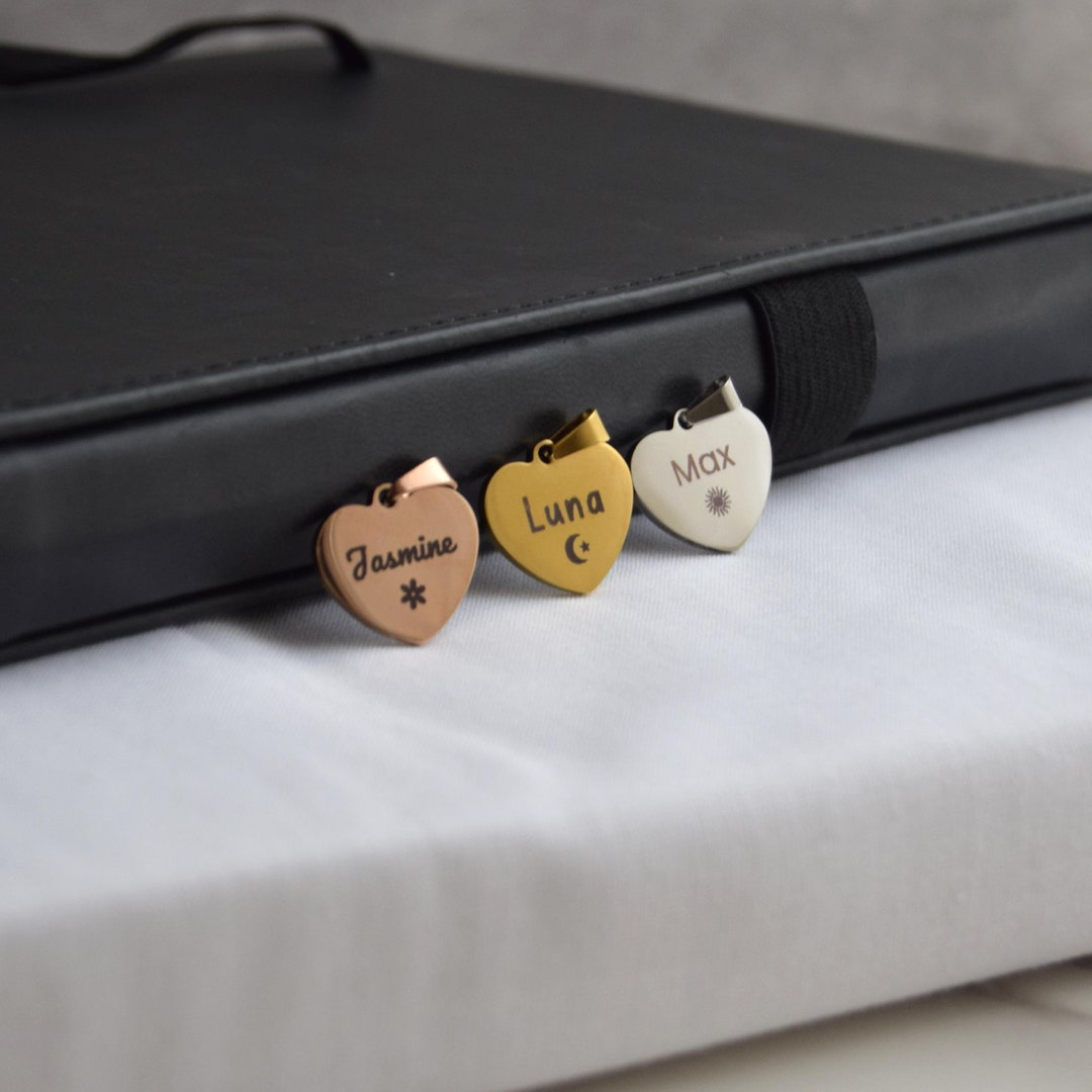 Small Personalized Cat Name Tag - Stainless Steel Engraved Custom ID ...