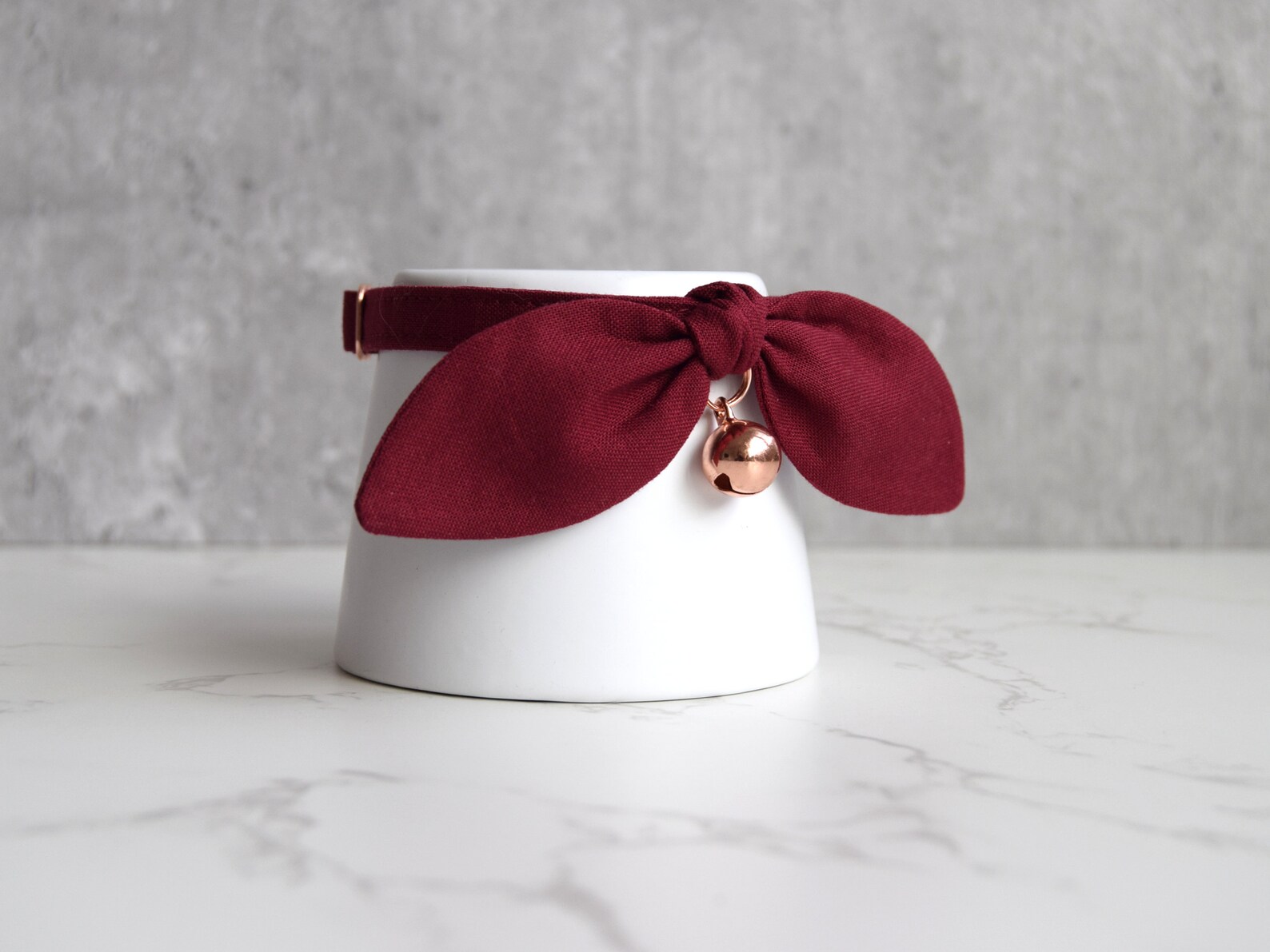 Burgundy Fancy Cat Collar With Rose Gold Bell Luxury - Etsy