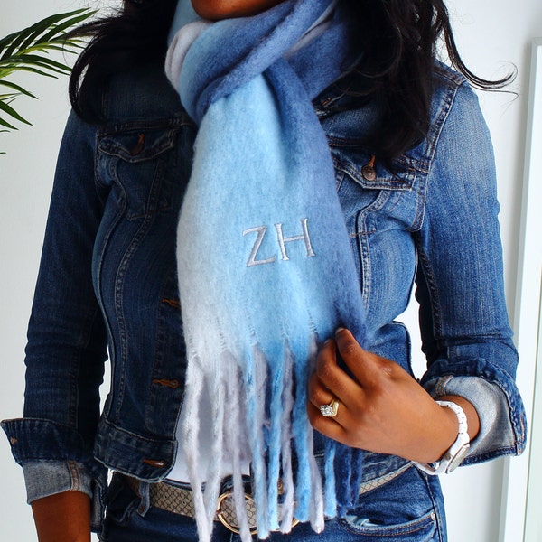 Embroidered Scarf - Etsy