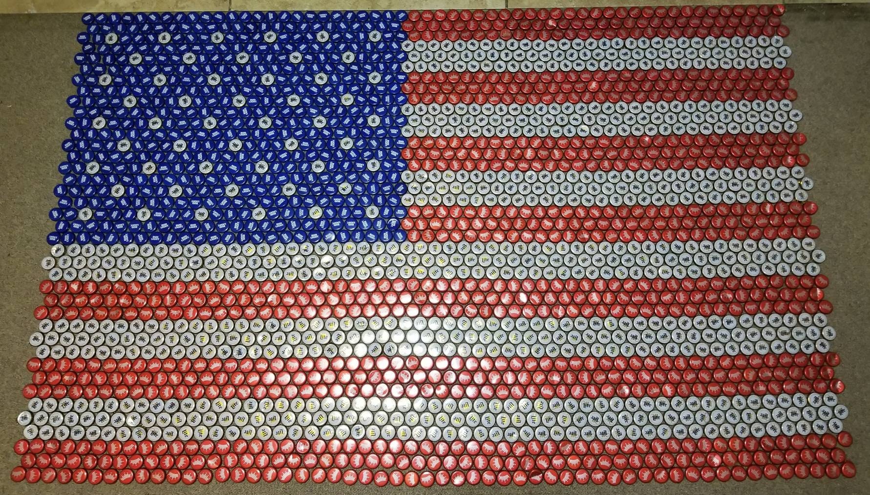 American Flag Bottle Cap Sign - Etsy