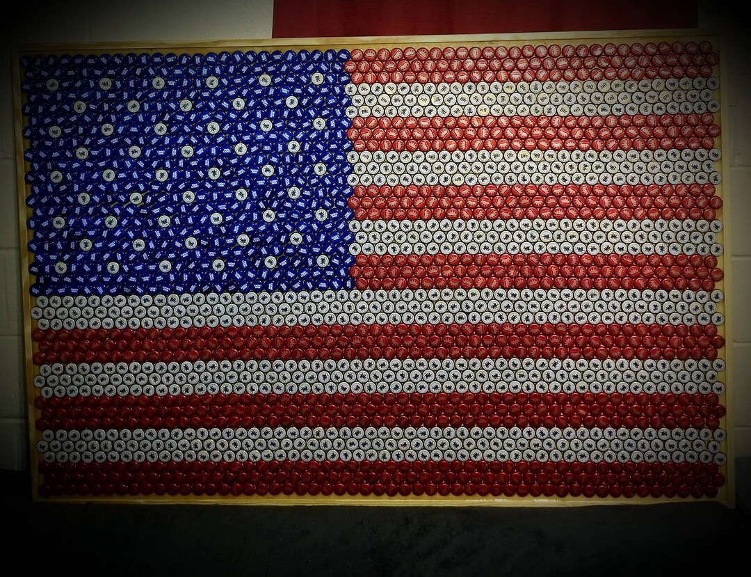 American Flag Bottle Cap Sign - Etsy