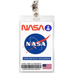 NASA Aerospace Engineer ID Badge Card Download Image Name Tag Cosplay ...
