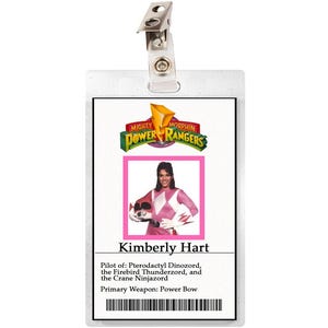Mighty Morphin Power Rangers Badge Only 90s TV Show ID Badges Red, Pink ...