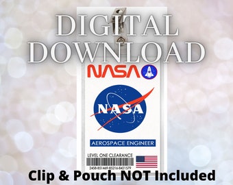 NASA Rocket Scientist ID Badge Card Download Image Name Tag Cosplay ...
