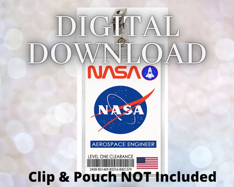 NASA Aerospace Engineer ID Badge Card Download Image Name Tag - Etsy