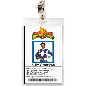 Mighty Morphin Power Rangers Badge Only 90s TV Show ID Badges Red, Pink ...