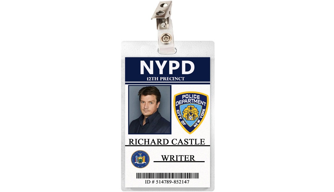 Castle RICHARD CASTLE ID Badge Card Name Tag Prop Cosplay Costume ...