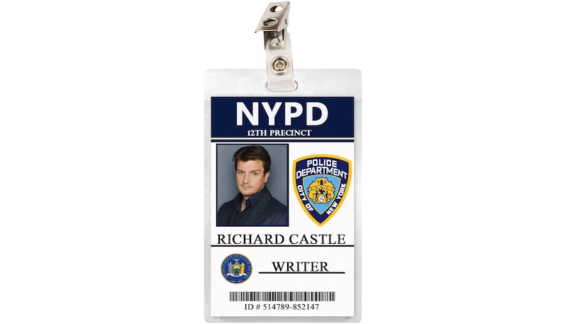 Castle RICHARD CASTLE ID Badge Card Name Tag Prop Cosplay - Etsy