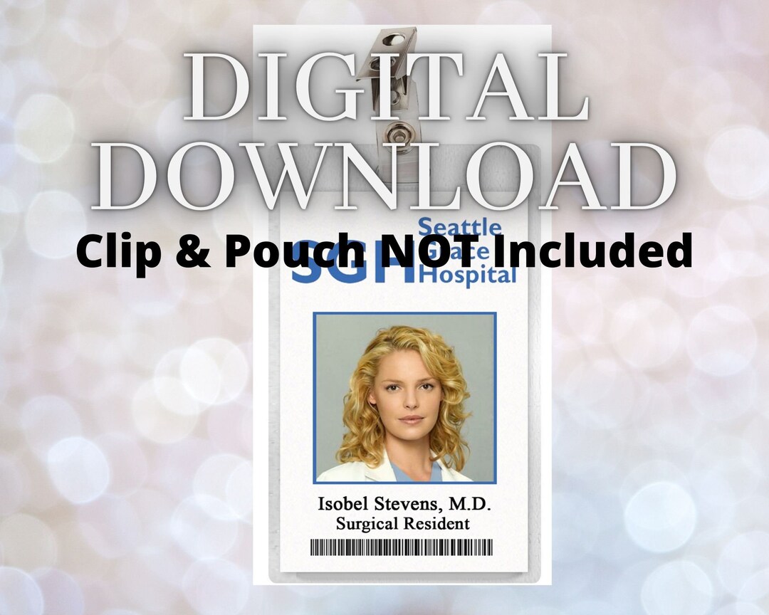 Grey's Anatomy Isobel IZZIE STEVENS Seattle Grace Hospital ID Badge ...