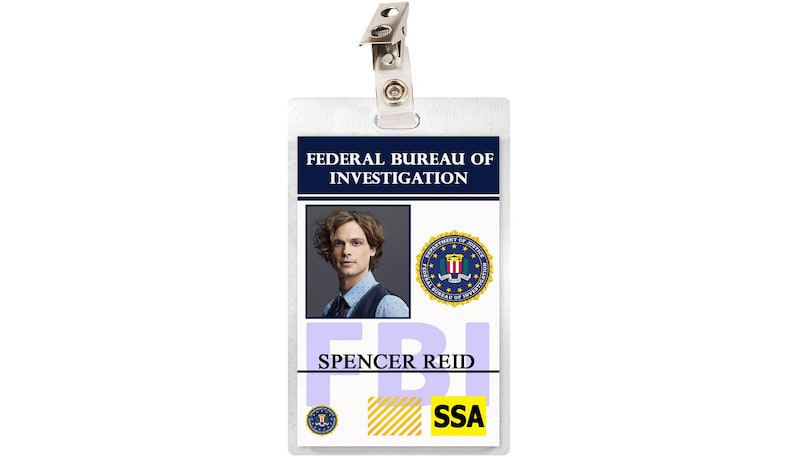 Criminal Minds Spencer Reid FBI ID Badge Name Tag Cosplay | Etsy Criminal Minds Spencer Reid FBI ID Badge Name Tag Cosplay | Etsy