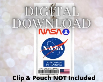 NASA Astronaut ID Badge Card Download Image Name Tag Cosplay Costume - Etsy