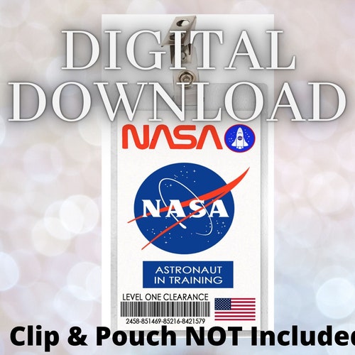 NASA Astronaut ID Badge Card Download Image Name Tag Cosplay - Etsy