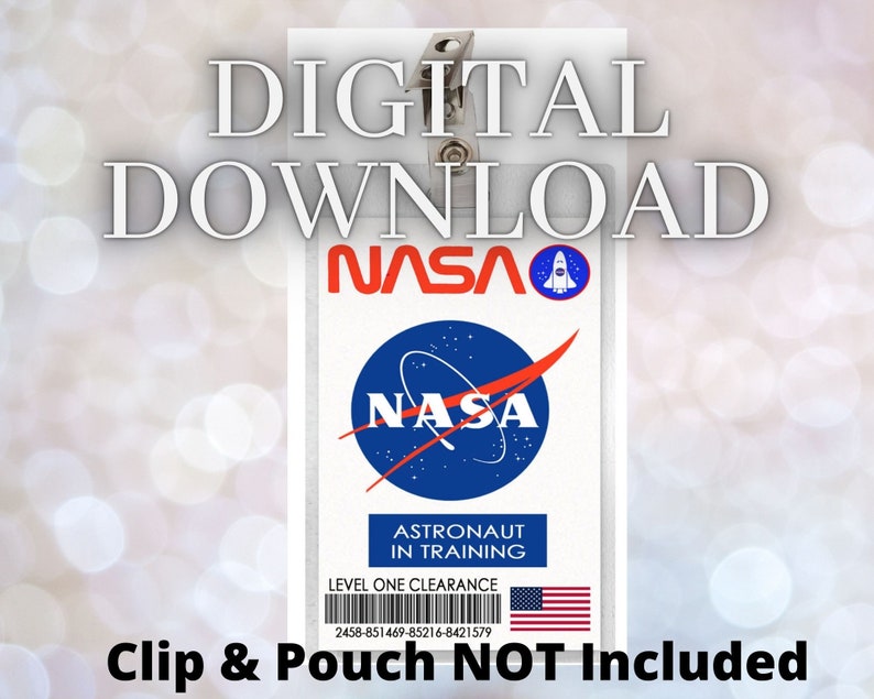 NASA Astronaut in Training ID Badge Card Download Image Name - Etsy