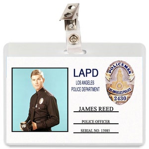 Adam 12 TV Show ID Badge Peter Malloy James Jim Reed LAPD Rampart ...