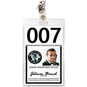 James Bond 007 MI6 / SIS British Secret Intelligence Service ID Badge ...