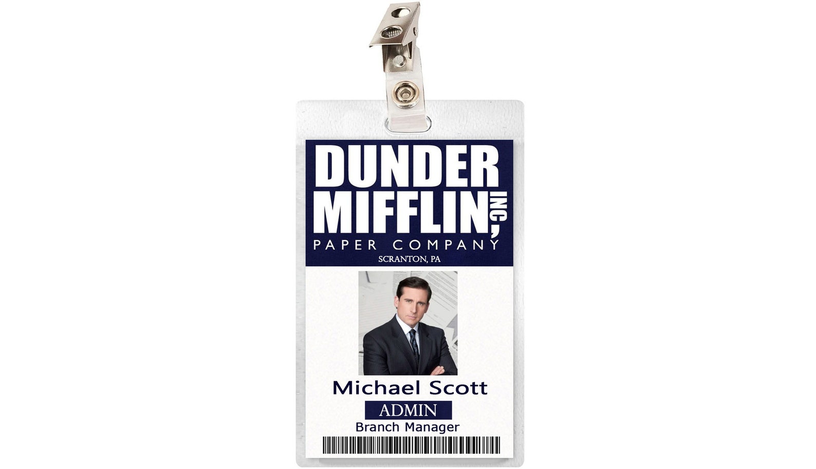 The Office Michael Scott Dunder Mifflin ID Badge Name Tag Cosplay ...