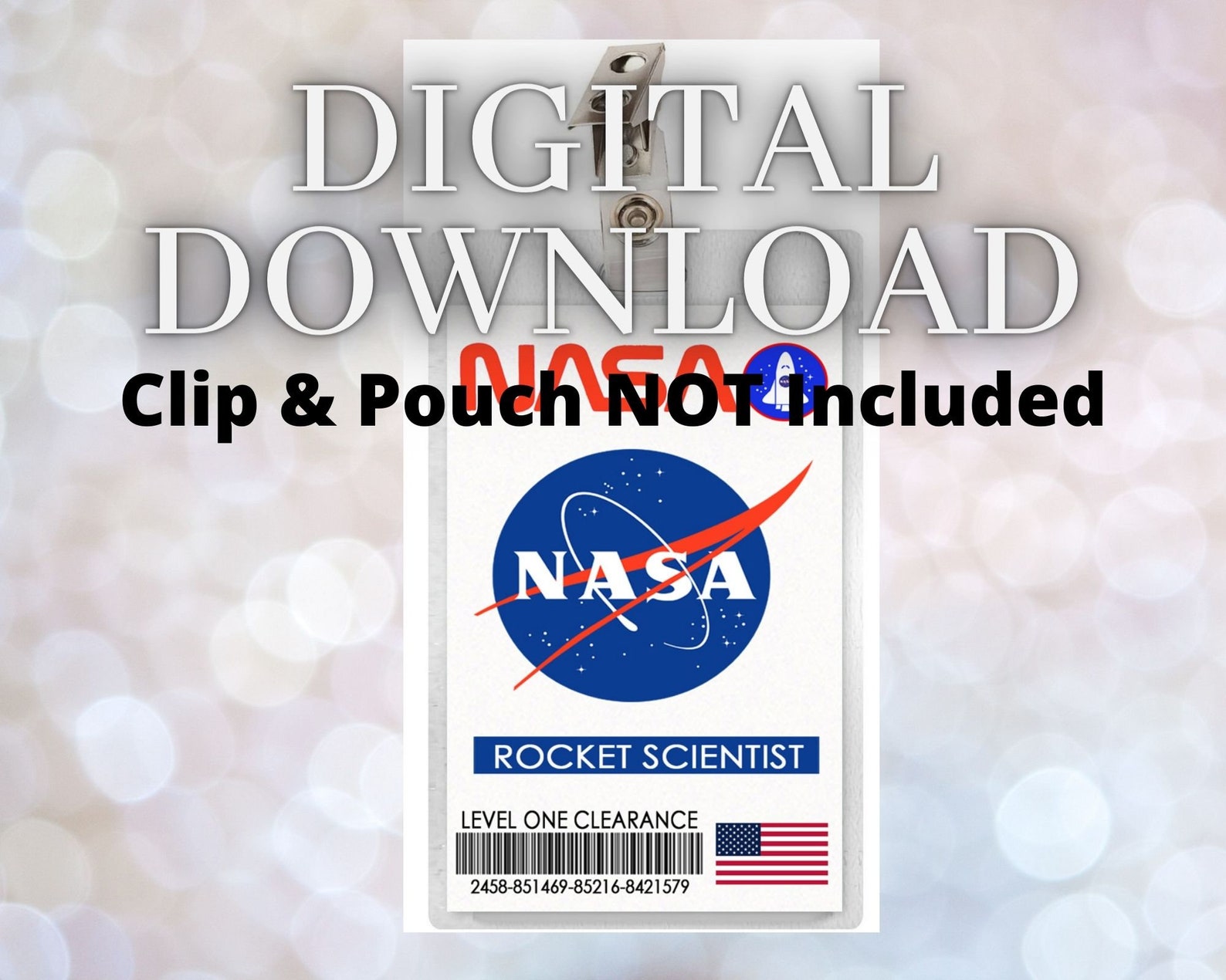 NASA Rocket Scientist ID Badge Card Download Image Name Tag Cosplay ...