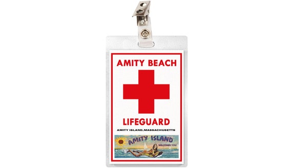 Amity Beach Lifeguard ID Badge Card Name Tag Laminate Cosplay | Etsy