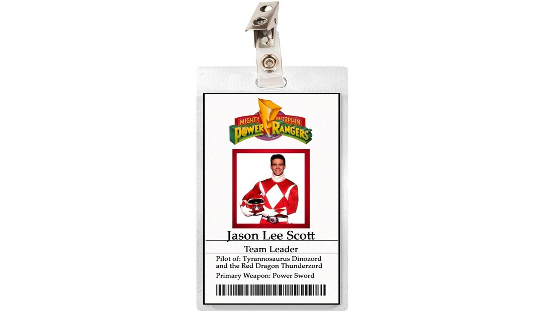 Mighty Morphin Power Rangers Badge Only 90s TV Show ID Badges Red, Pink ...