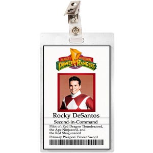 Mighty Morphin Power Rangers Badge Only 90s TV Show ID Badges Red, Pink ...