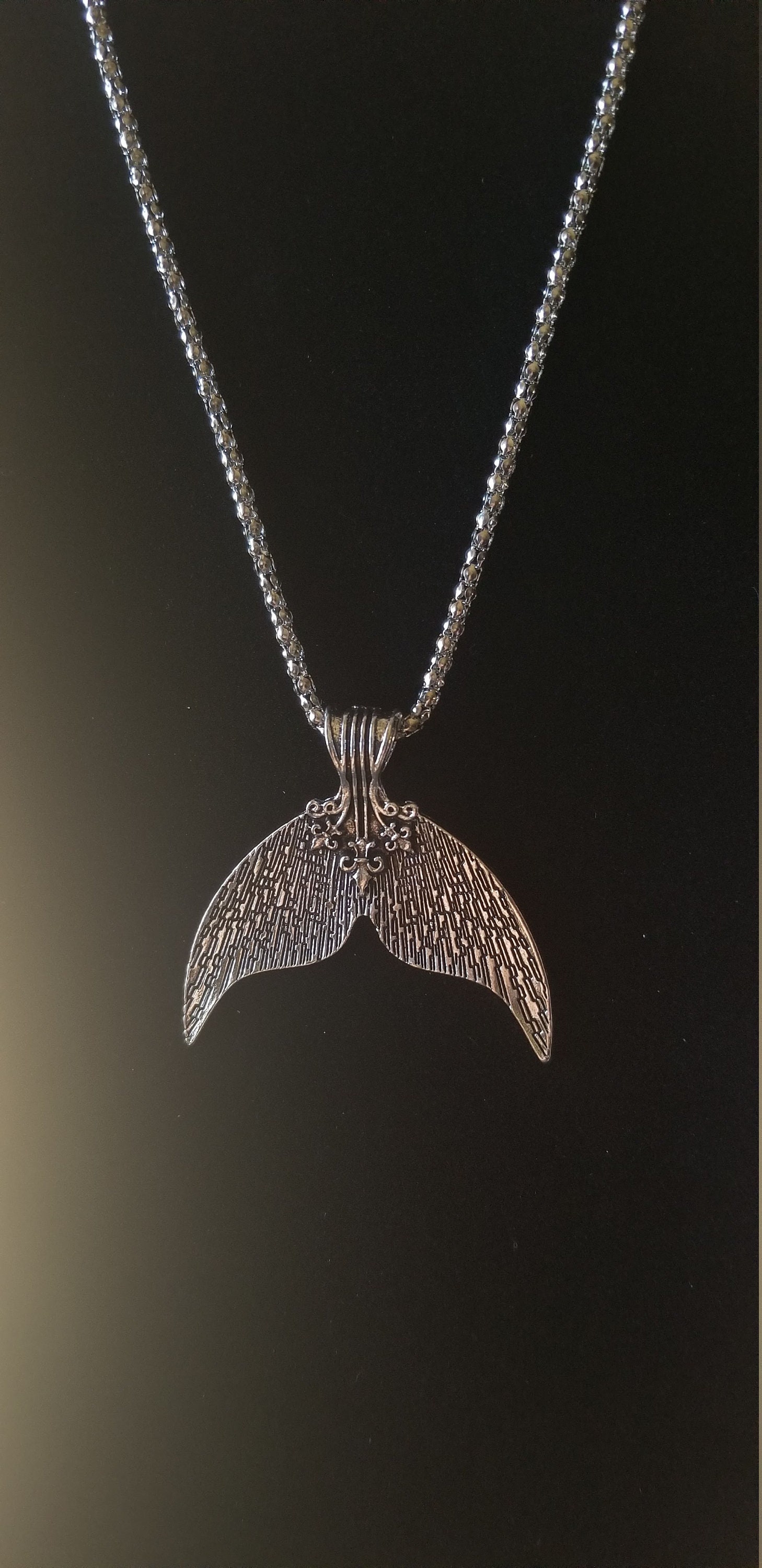 Mermaid Tail Necklace Mermaid Pendant Silver Chain | Etsy