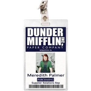 The Office Meredith Palmer Dunder Mifflin ID Badge Card Download Image ...
