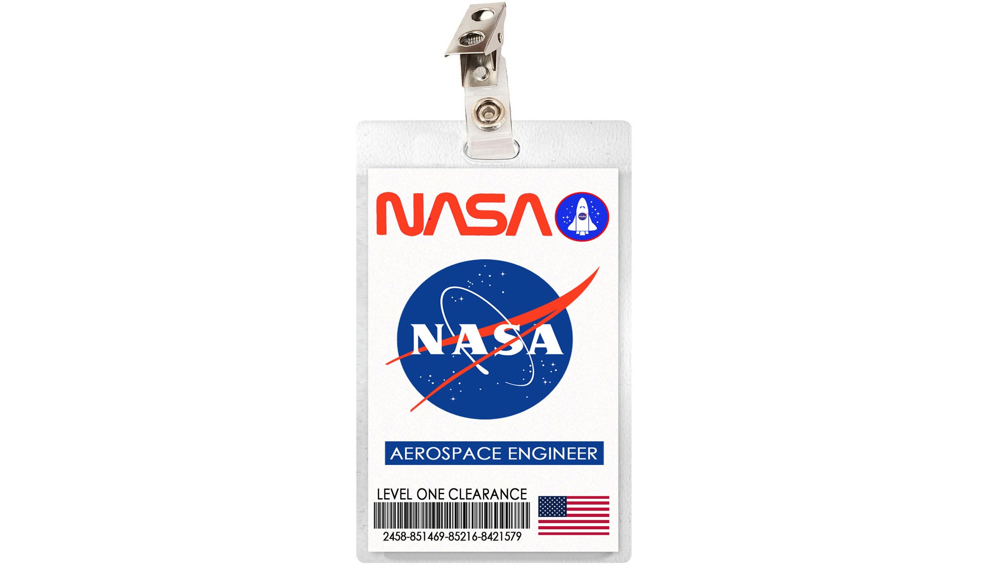 NASA Aerospace Engineer ID Badge Card Cosplay Costume Name Tag ...