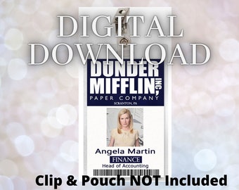 The Office Angela Martin Dunder Mifflin ID Badge Cosplay Costume Name ...