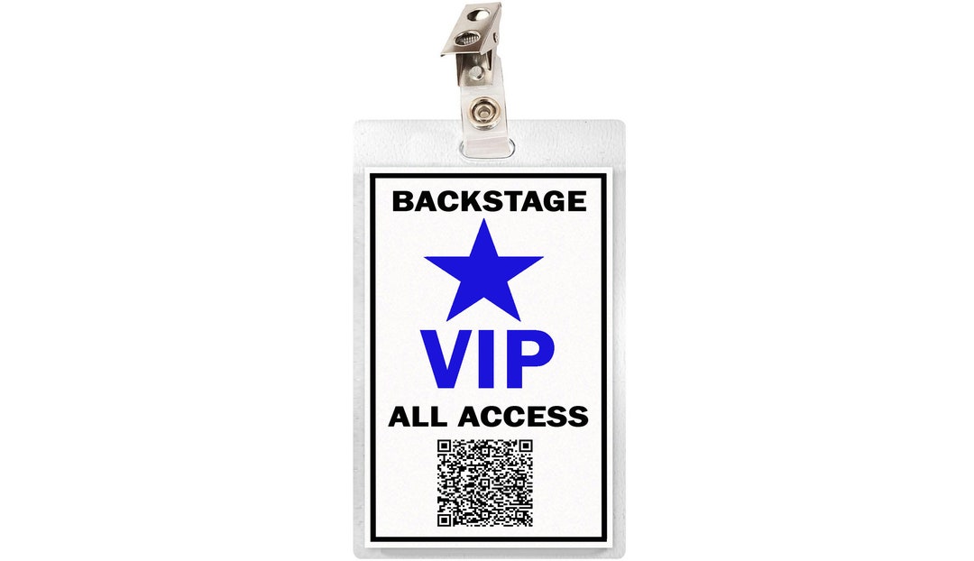 VIP Backstage All Access Pass ID Badge Card Concert Band Laminate Prop - Etsy