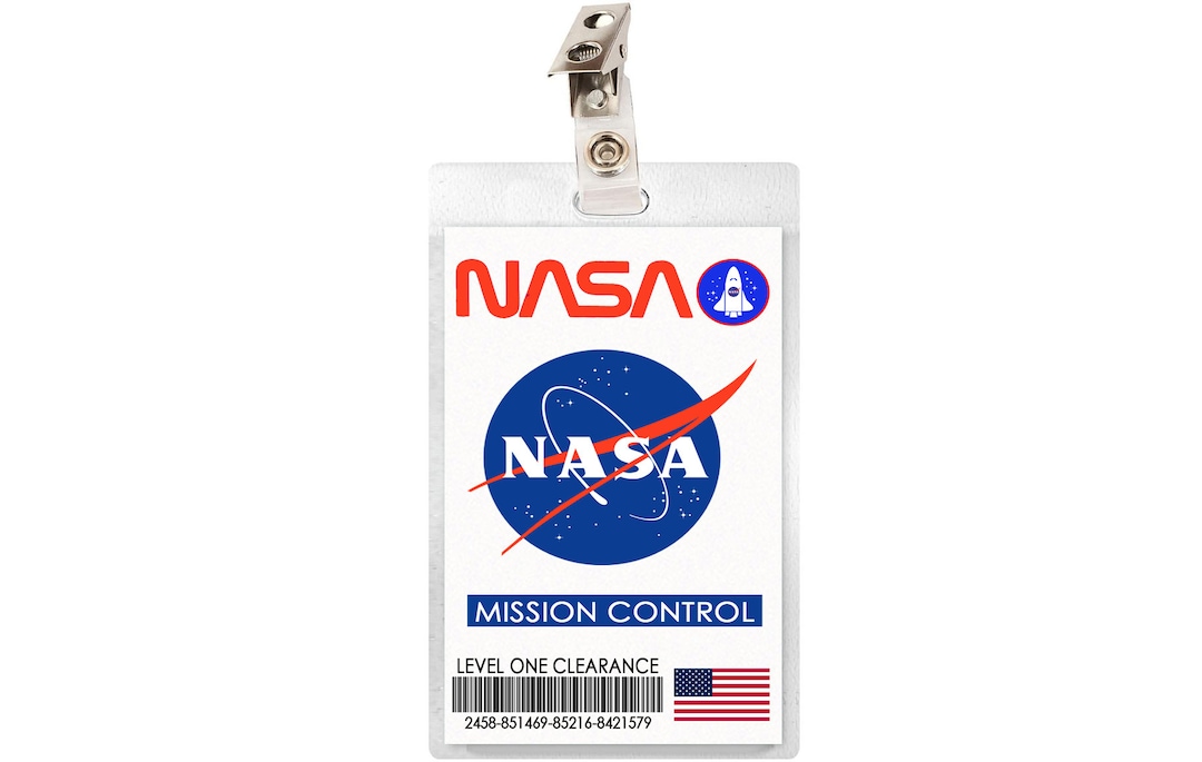 NASA Mission Control ID Badge Card Cosplay Costume Name Tag Halloween ...