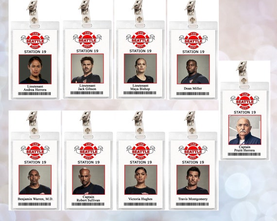 Station 19 Seattle Firehouse ID Badge Andrea Herrera Ben Maya - Etsy