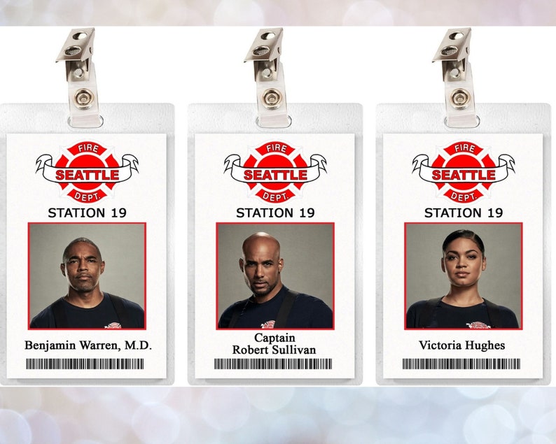 Station 19 Seattle Firehouse ID Badge Andrea Herrera Ben Maya - Etsy