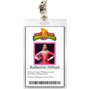 Mighty Morphin Power Rangers Badge Only 90s TV Show ID Badges Red, Pink ...
