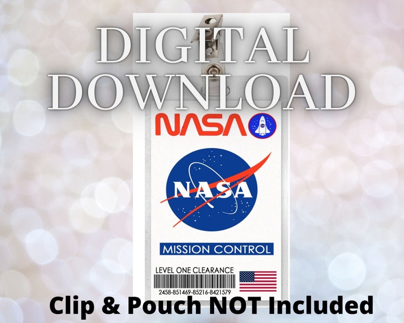 NASA Mission Control ID Badge Card Download Image Name Tag Cosplay ...