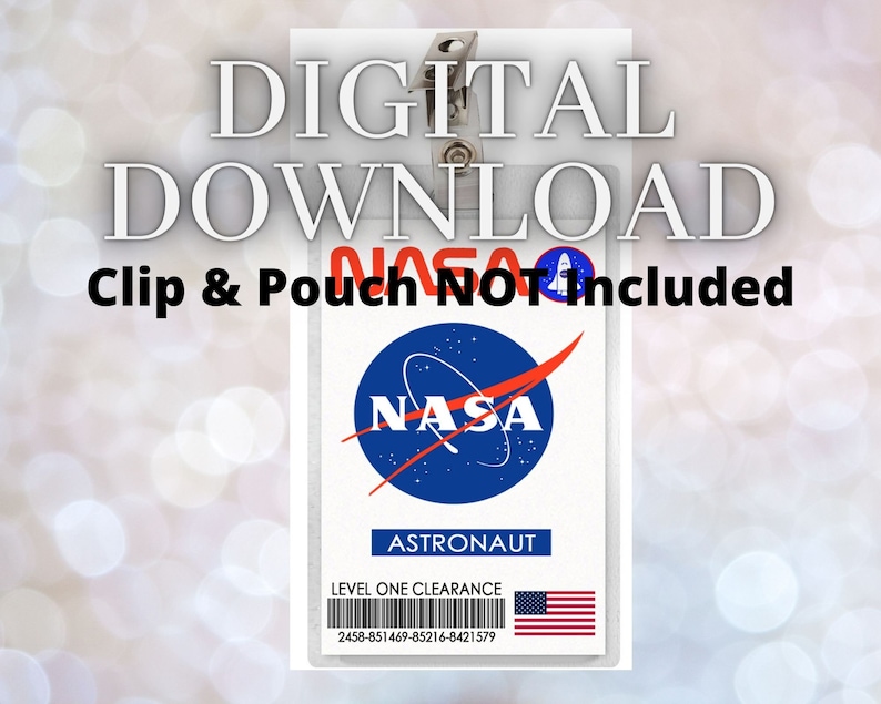 NASA Astronaut ID Badge Card Download Image Name Tag Cosplay Costume - Etsy